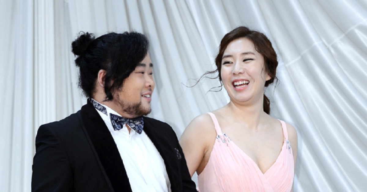 [TD포토] 송영길-허안나 '미녀와 야수가 따로없네~' (KBS 연예대상)