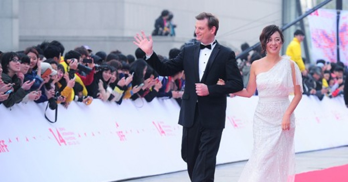 [T포토] 마이클 엉거-임성민 "부부 동반으로 왔어요~"(14th JIFF)