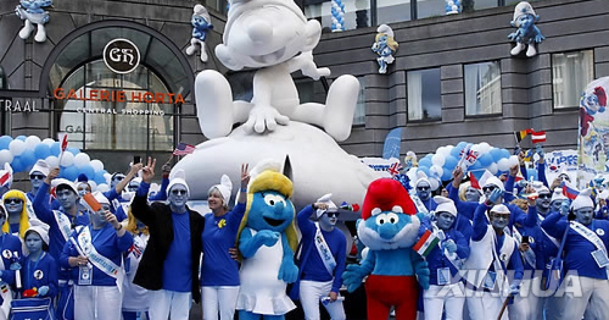 BELGIUM-BRUSSELS-GLOBAL SMURFS DAY-PEYO-THE 85TH BIRTHDAY