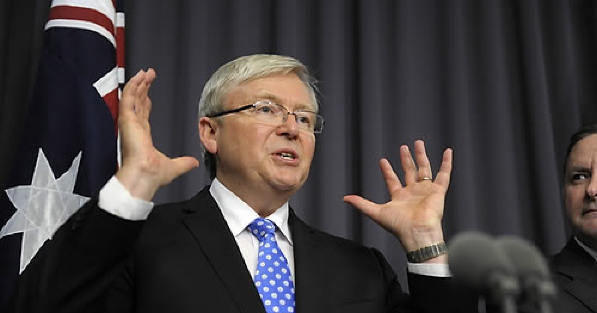 AUSTRALIA KEVIN RUDD LEADERSHIP PRESSER