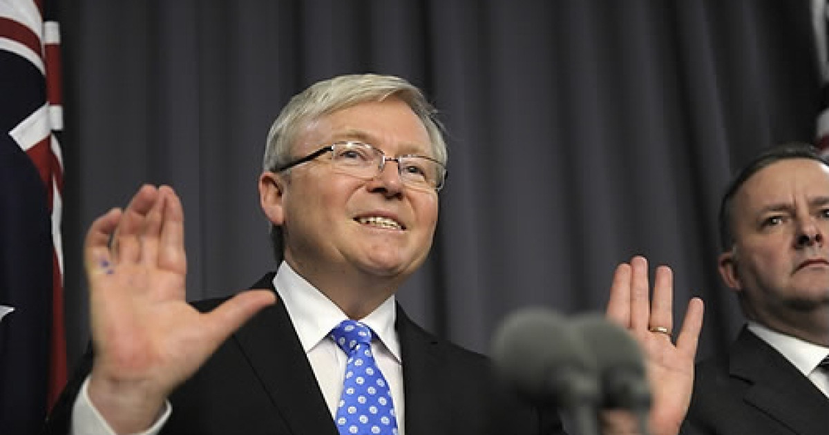 AUSTRALIA KEVIN RUDD LEADERSHIP PRESSER