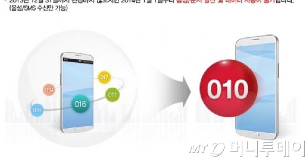 '011, 017, 019' 2일부터 '010'으로 자동변경