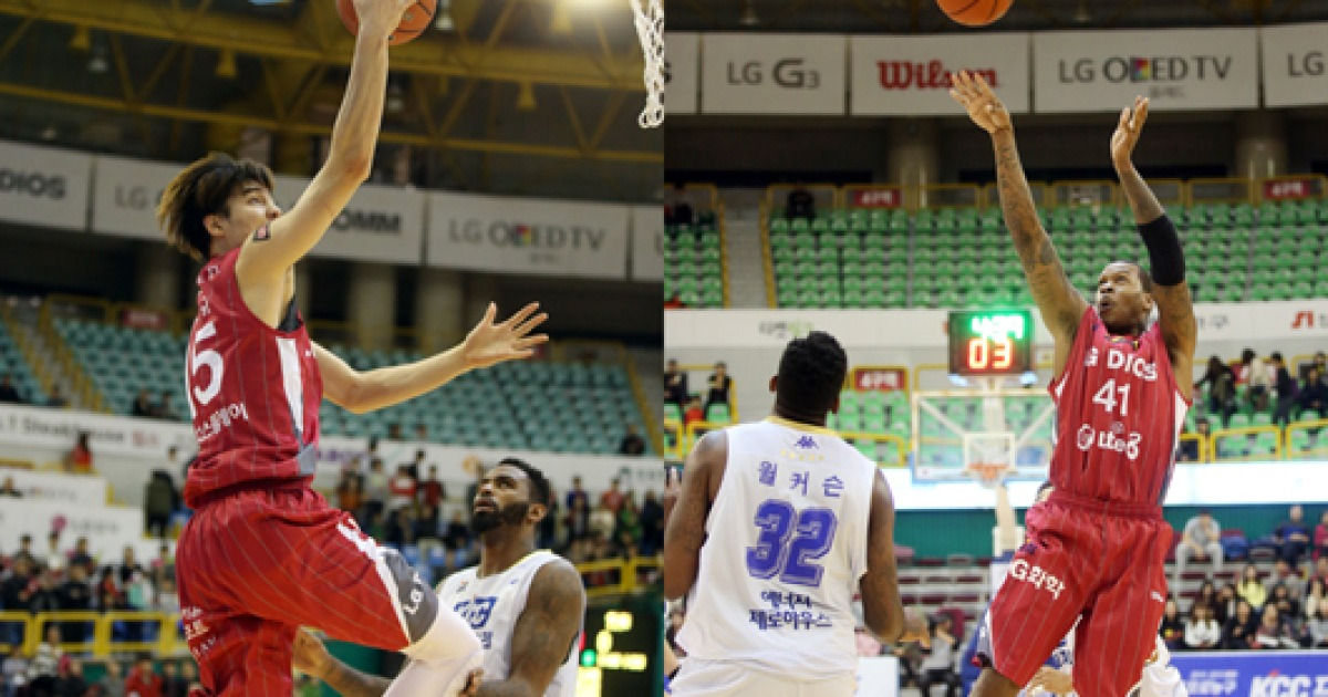 김종규·제퍼슨 앞세운 LG, KCC에 9연패 안겼다