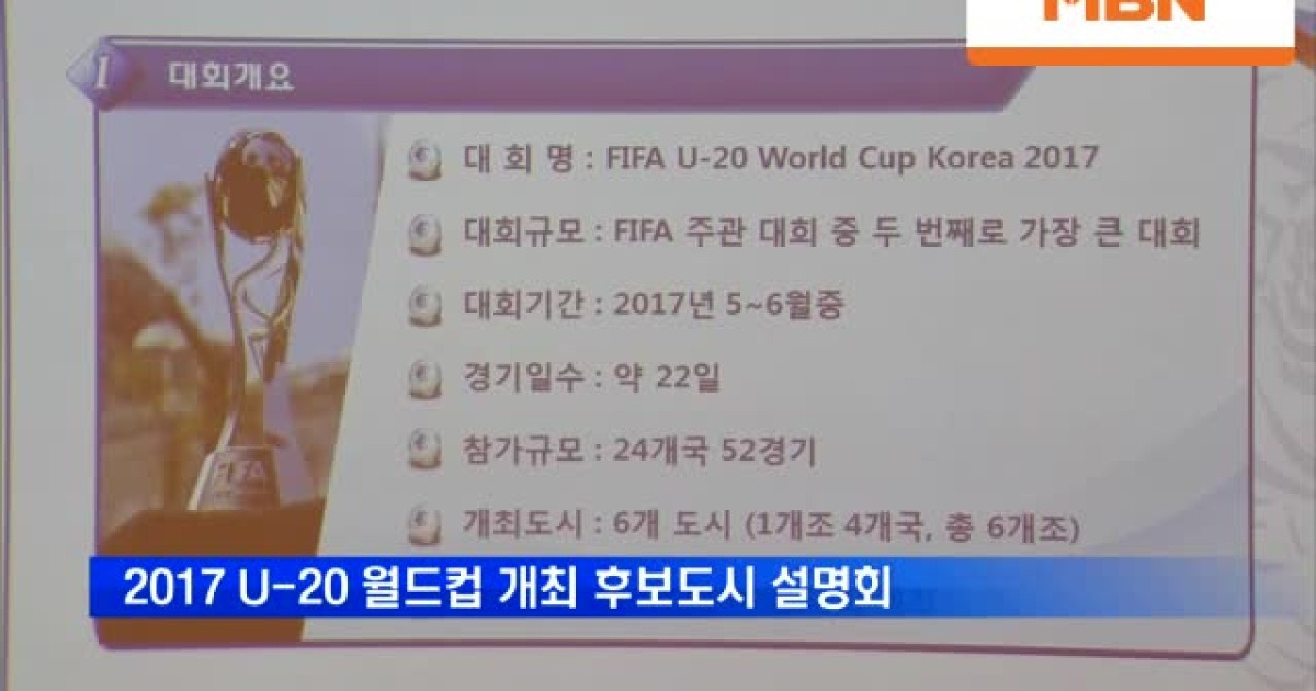 [스포츠8 브리핑] 2017 U-20 월드컵 개최 후보도시 설명회