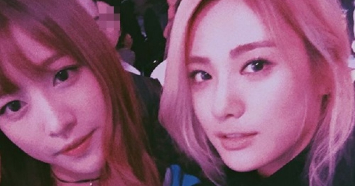 가장 아름다운 얼굴 나나, EXID 하니와 인증샷..'섹시 vs 큐티' 미모 대결?