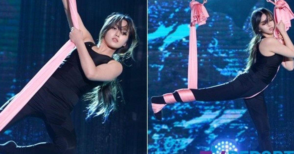 [T포토-Lab] AOA 찬미 '막내의 반란, 플라잉 요가로 뽐낸 고혹미'(머슬퀸 프로젝트)