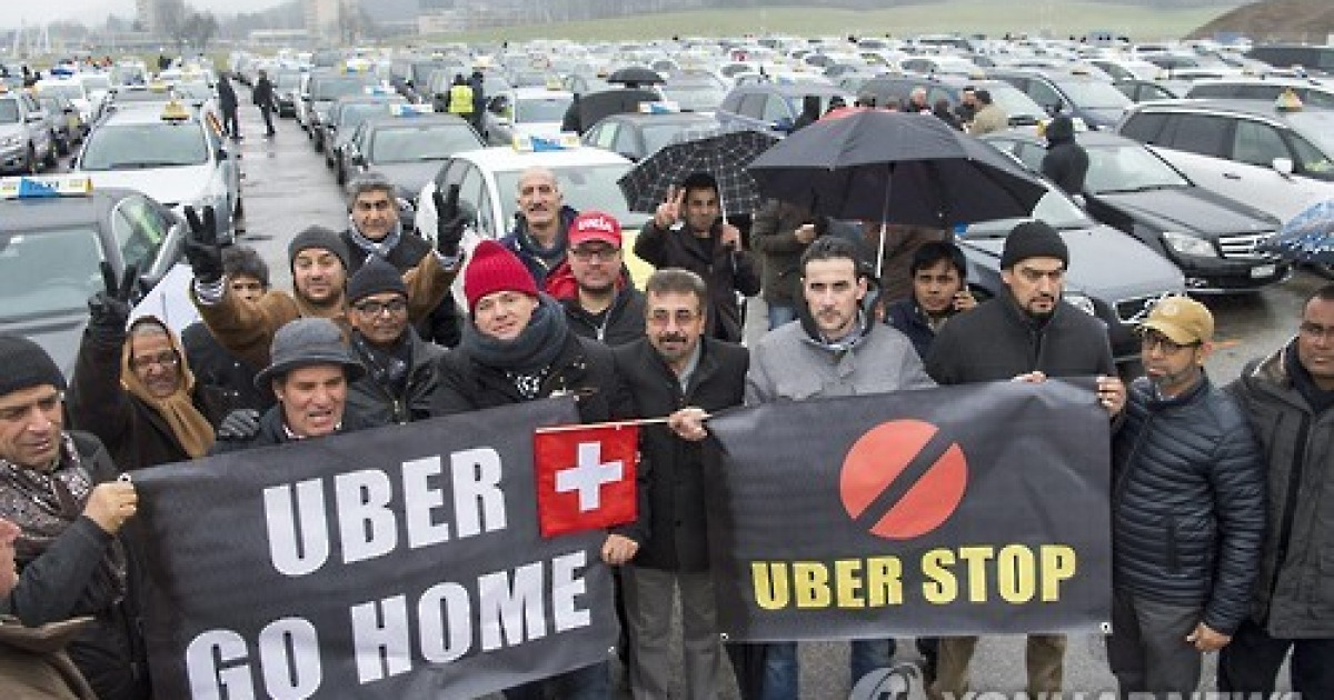 SWITZERLAND TAXI DRIVERS UBER PROTEST