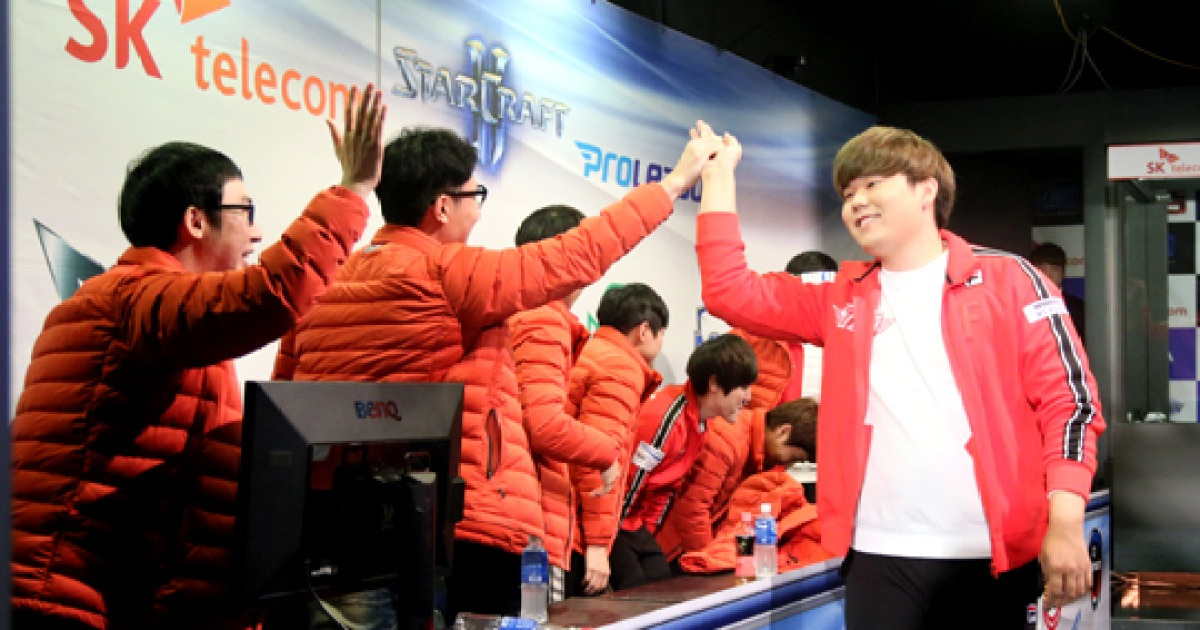 [포토] SKT 김명식 "내가 이겼어"