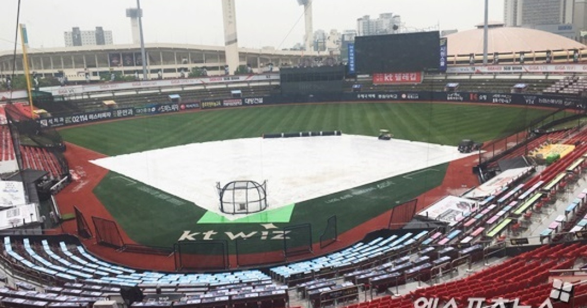 15일 KBO리그 잠실·수원 경기 우천 순연 '추후 편성'