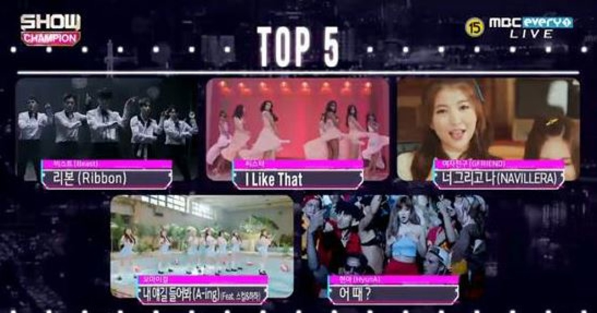 밤TView]'쇼챔피언' 여자친구 1위 등극..13관왕