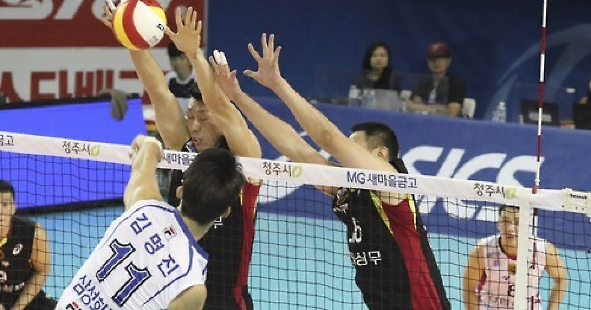 '김명진 12점' 삼성화재 KOVO컵 첫판 신협상무에 완승