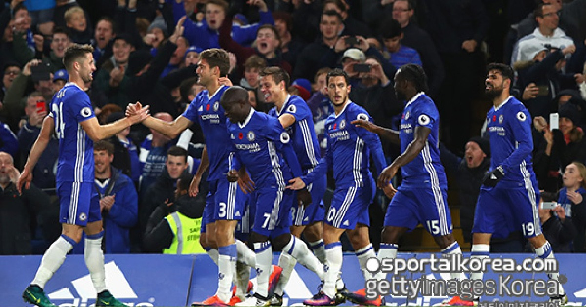 [EPL 11R] '아자르 2골' 첼시, 에버턴에 5-0 완승.. 5연승+선두 도약