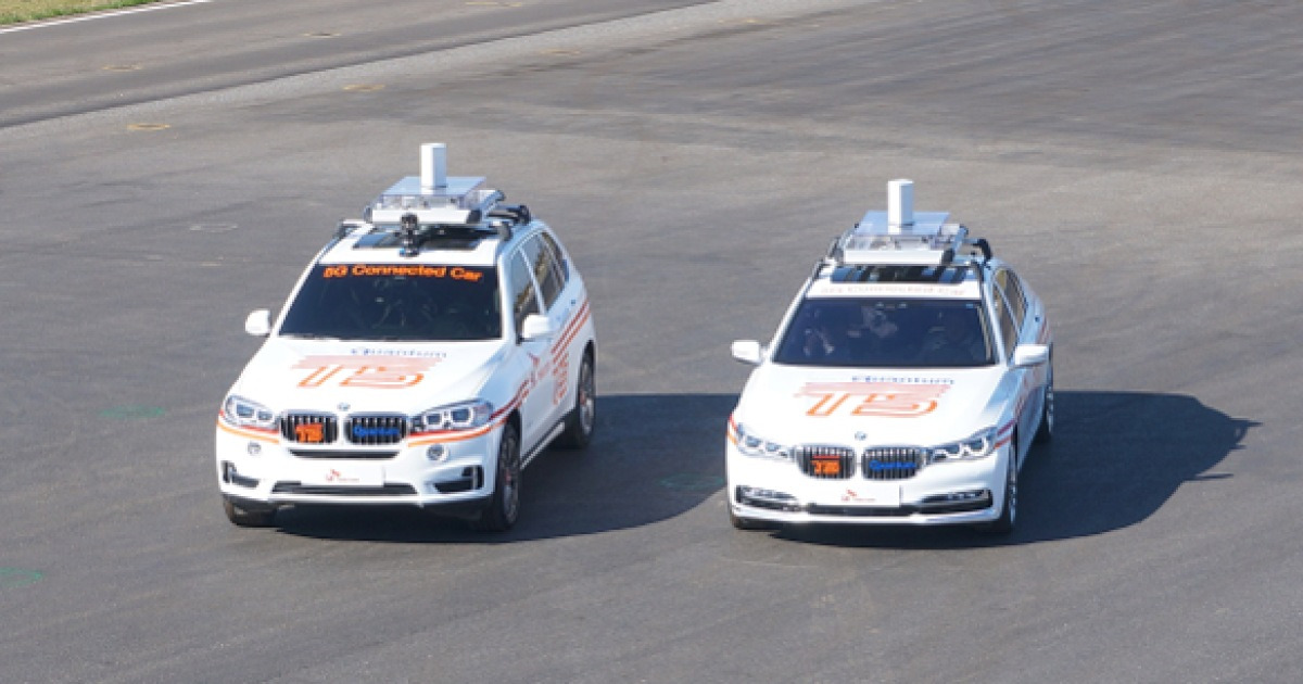 "드론 촬영 영상도 실시간으로"..SKT-BMW, 초당 200억비트 전송하는 5G 커넥티드카 공개