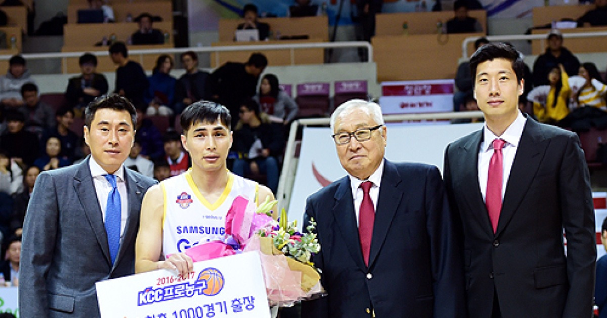 [MD포토] 주희정 'KBL 첫 1000경기 금자탑 달성'