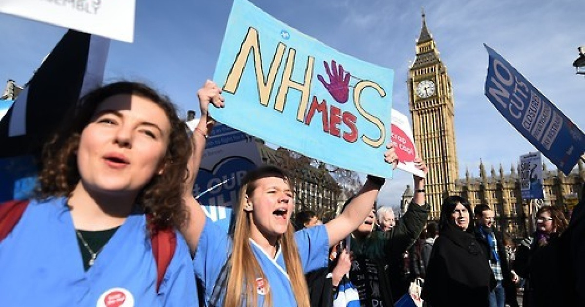 BRITAIN POLITICS NHS MARCH