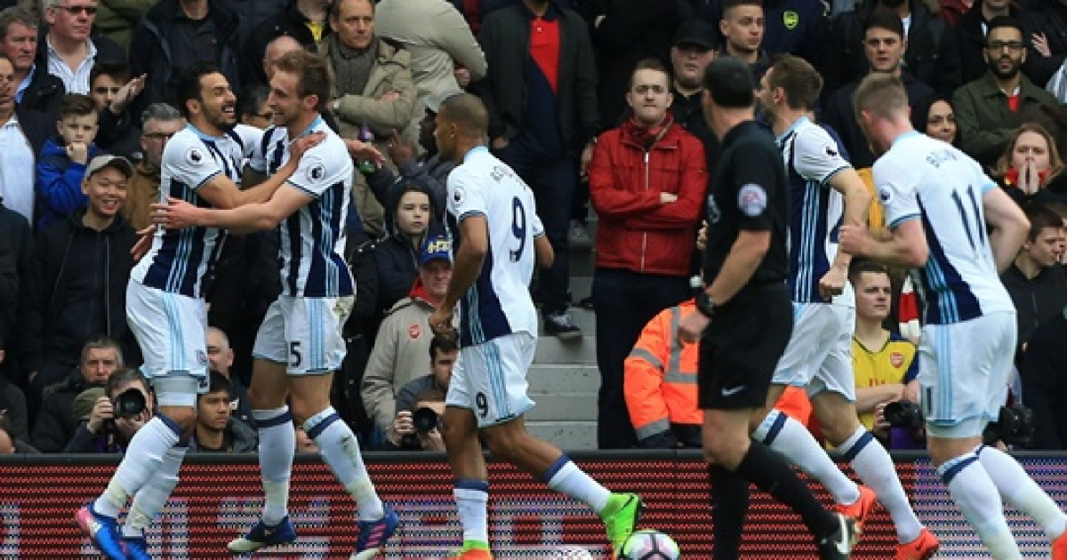 [EPL 29R] '도슨 멀티골' WBA, 안방서 아스널 3-1 격침