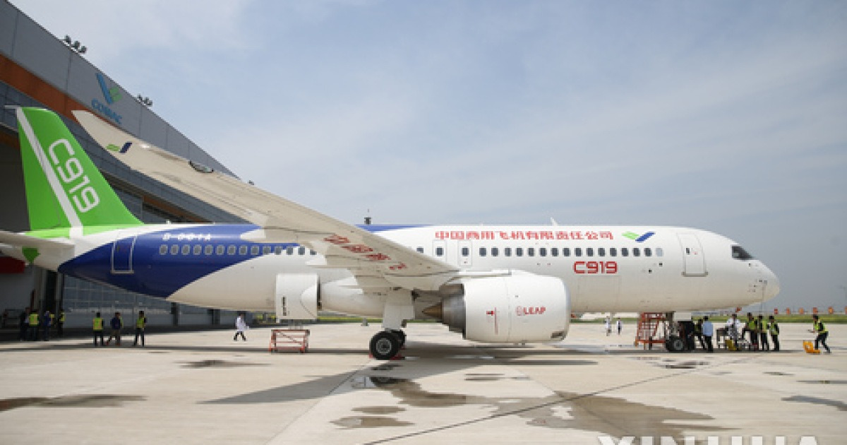 모습 드러낸 中 C919기