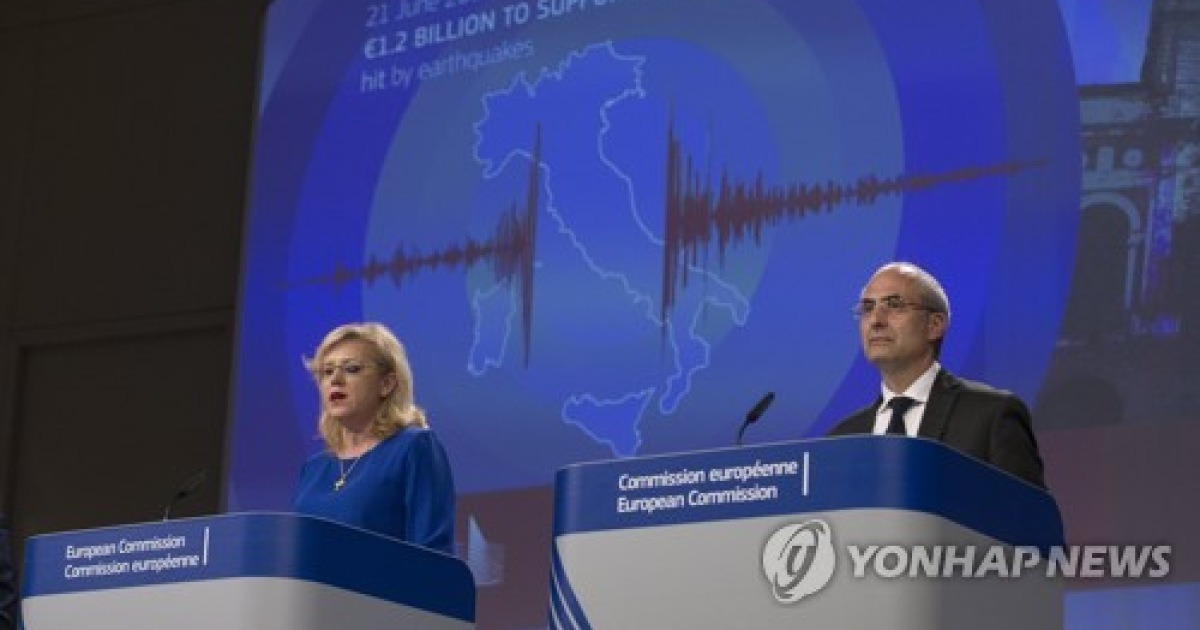 BELGIUM EU COMMISSION HELP FOR ITALY RECONSTRUCTION