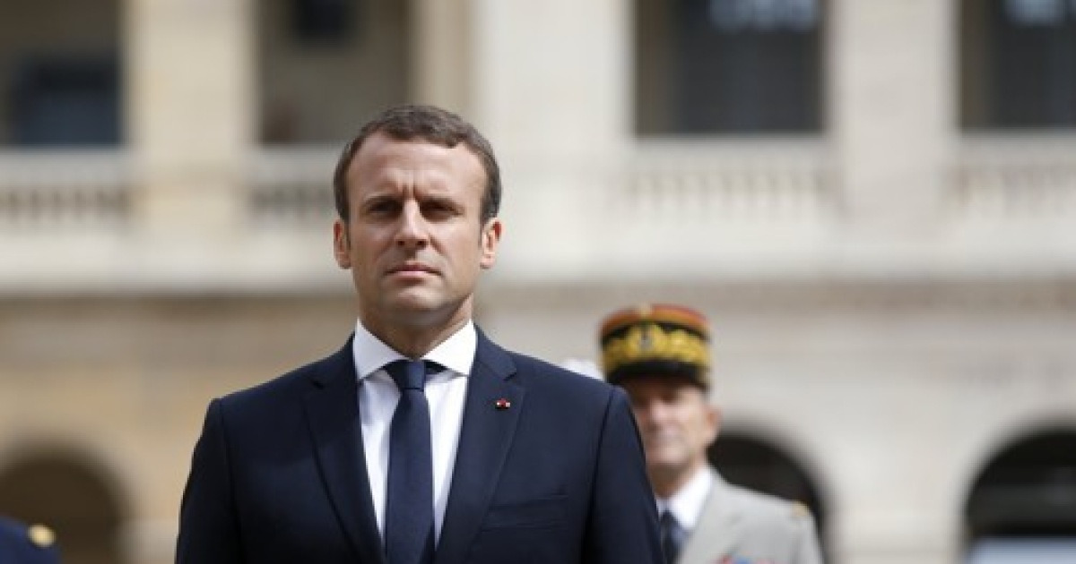 FRANCE MACRON MILITARY MEDAL CEREMONY