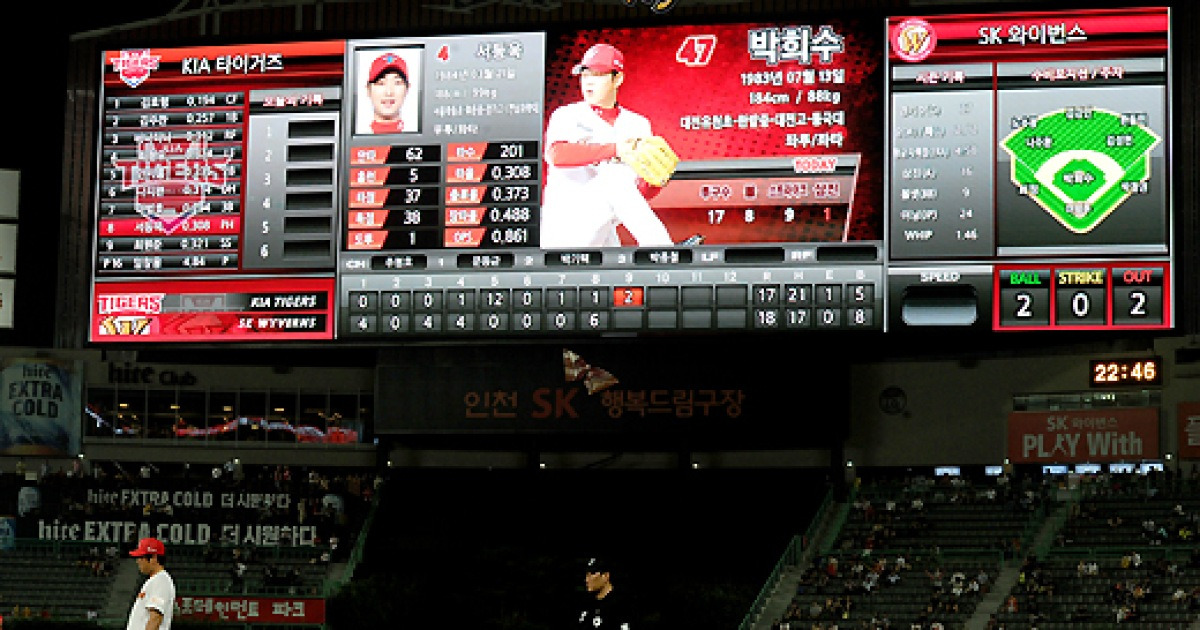 [MD포토] SK-KIA '전광판을 가득 메운 대혈투'