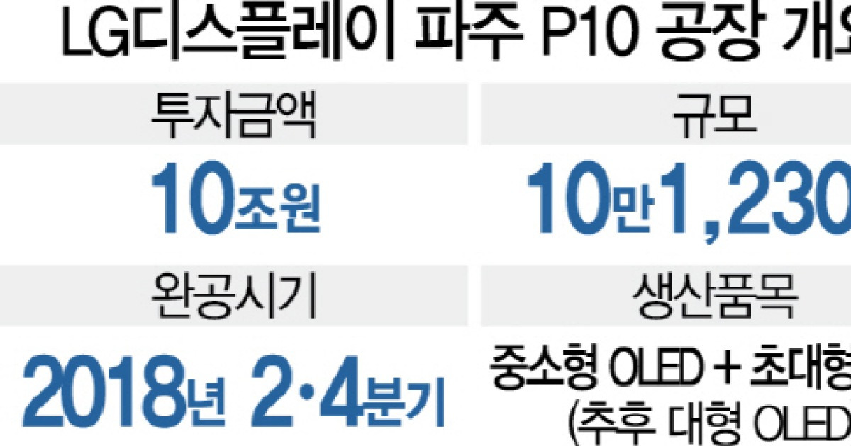 LGD '파주 P10' 공장, OLED·LCD 복합단지로