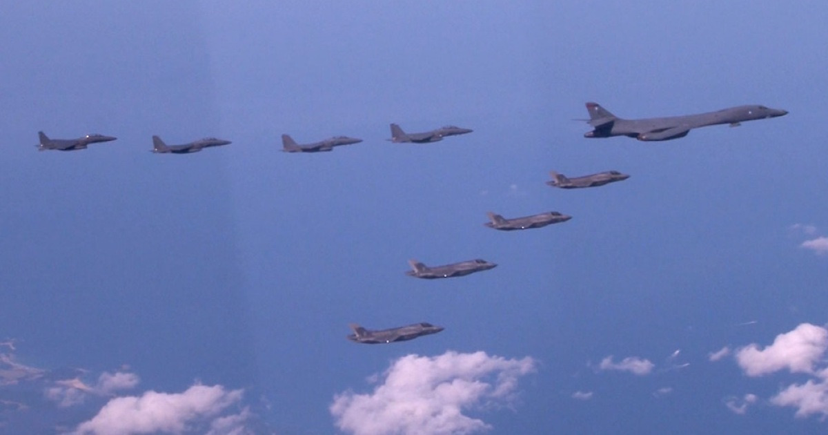 美 B-1B·F-35B 한반도 동시 출격..대북 경고