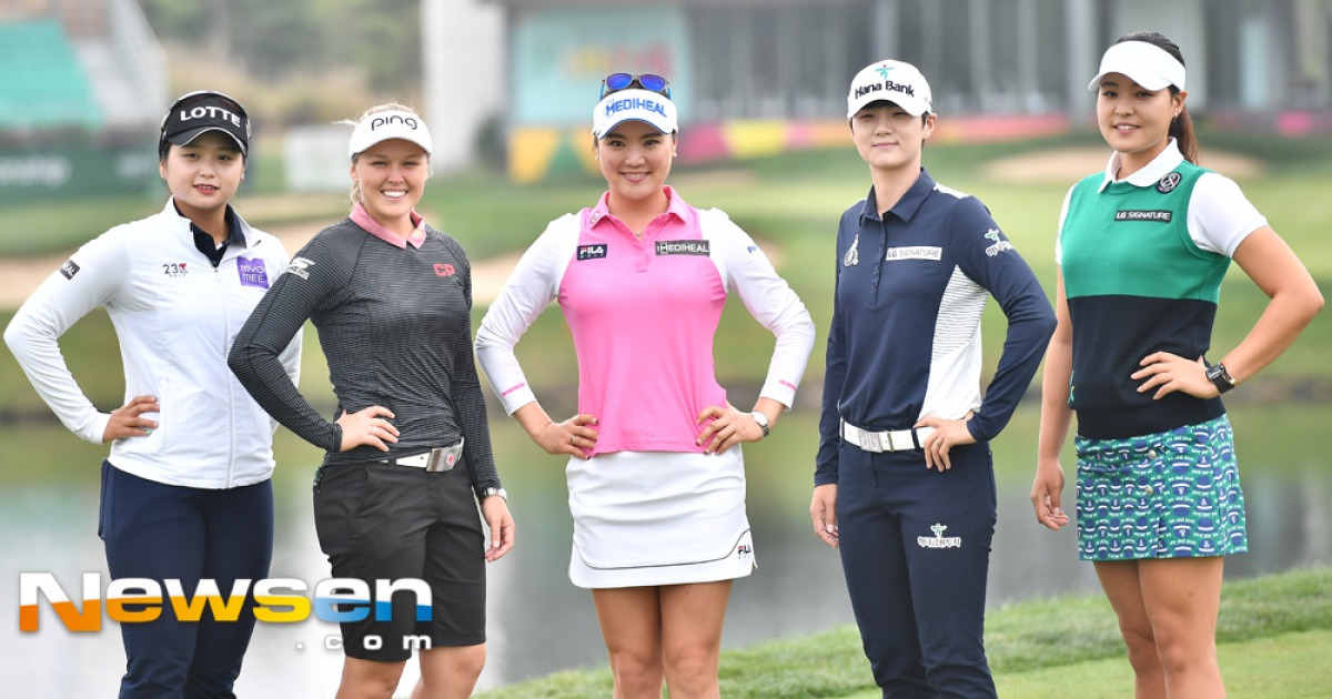 [포토엔HD]KEB하나은행 챔피언십 '골프 미녀들의 자신감 포즈'