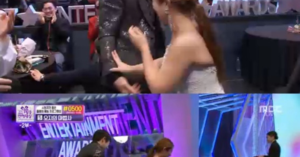 [2017 MBC 방송 연예대상] 기안84, 박나래에게 이마 키스..파격 행동