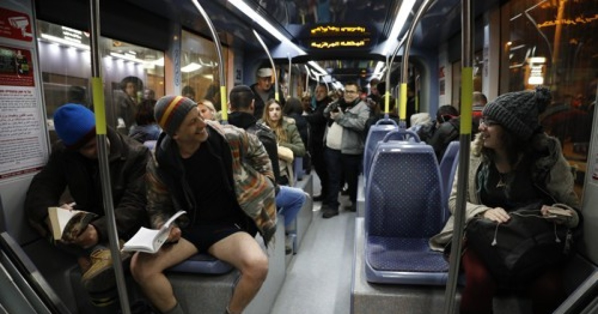 ISRAEL NO PANTS SUBWAY RIDE