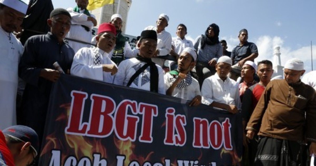 INDONESIA ACEH ANTI LGBT RALLY