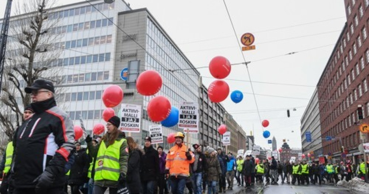 FINLAND UNEMPLOYMENT SECURITY PROTEST