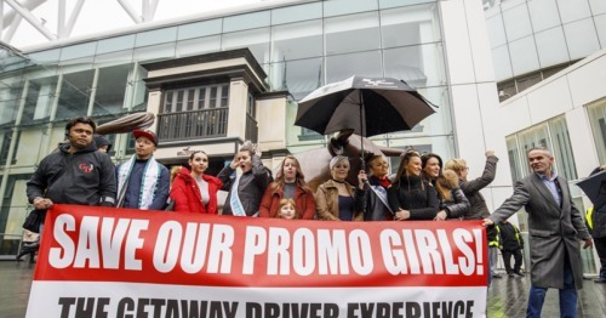 BRITAIN FORMULA ONE GRID GIRLS PROTEST