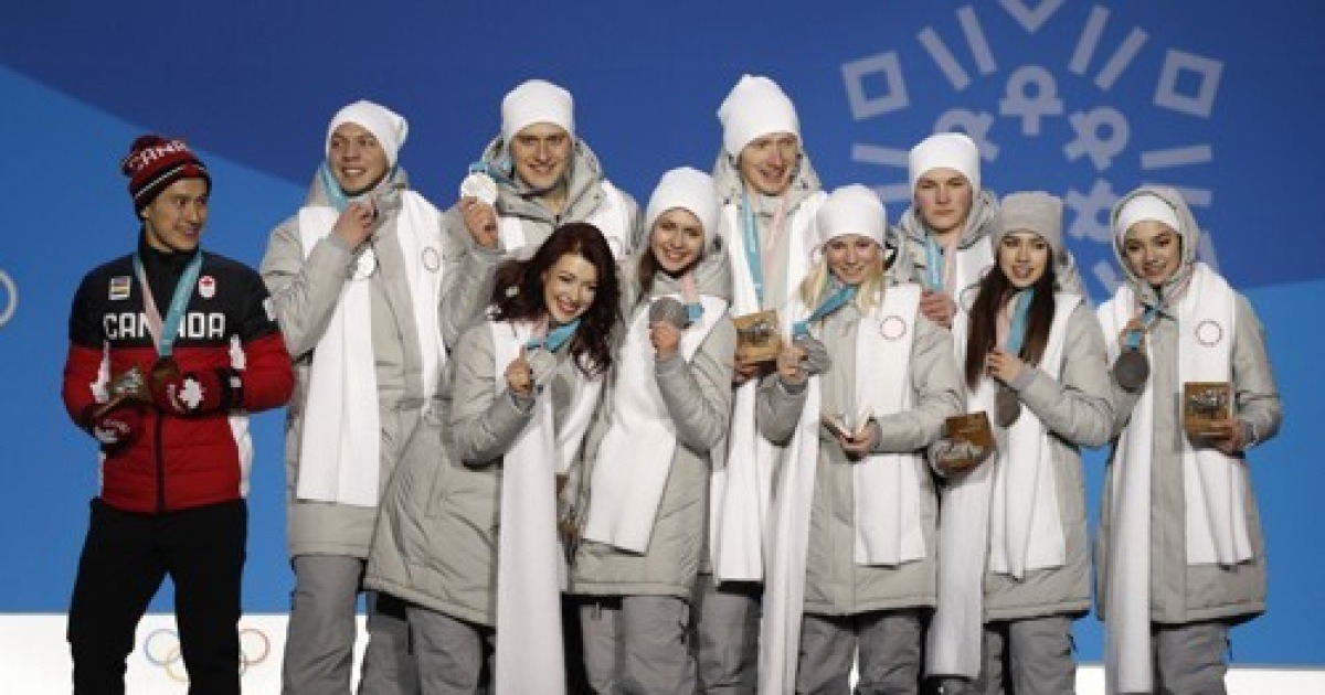 Pyeongchang Olympics Medals Ceremony Figure Skating