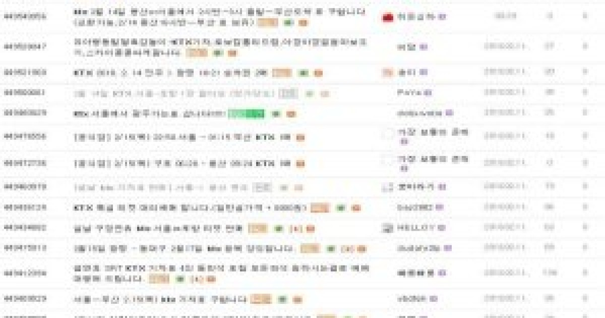 코레일 설 승차권 암표 피해 주의 적발땐 1000만원 이하 과태료