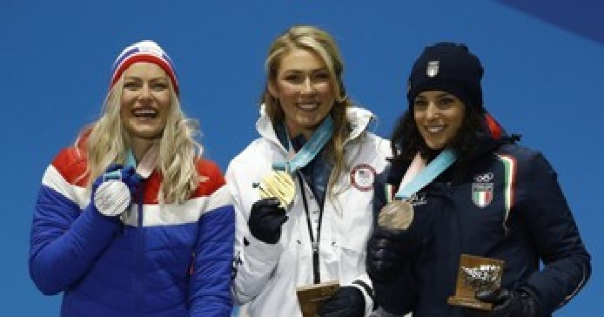 Pyeongchang Olympics Medals Ceremony Alpine Skiing Women