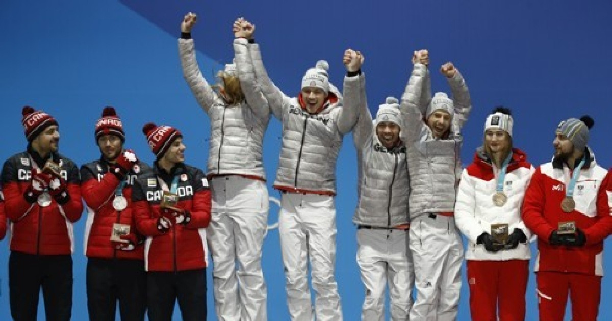 Pyeongchang Olympics Medals Ceremony Luge