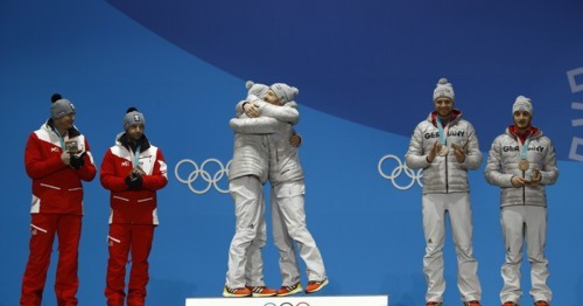 Pyeongchang Olympics Medals Ceremony Luge