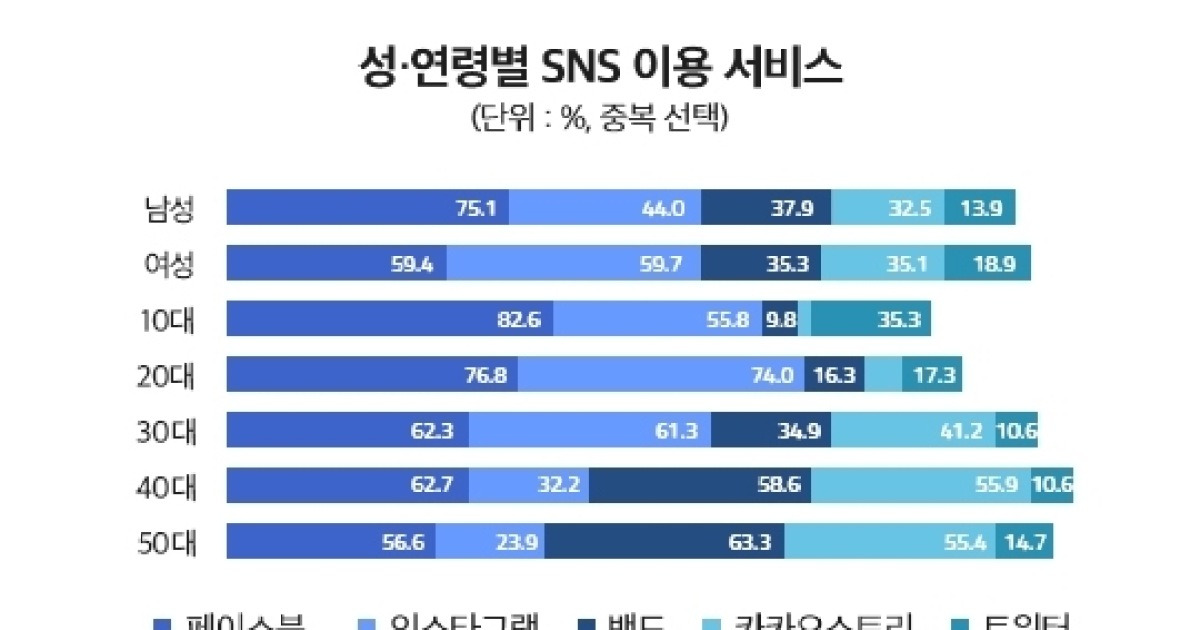 인스타그램, SNS이용률 하락에도 2위로 급성장..국내 이용률 15%P↑