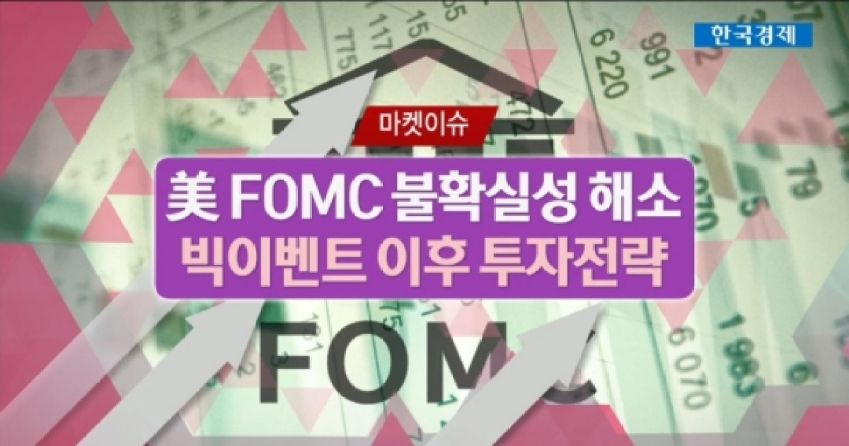 [한국경제TV-증시라인]美FOMC 불확실성 해소, 빅이벤트 이후 투자전략