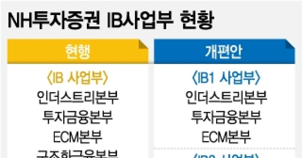 NH證, IB사업부 두 개로 쪼갠다