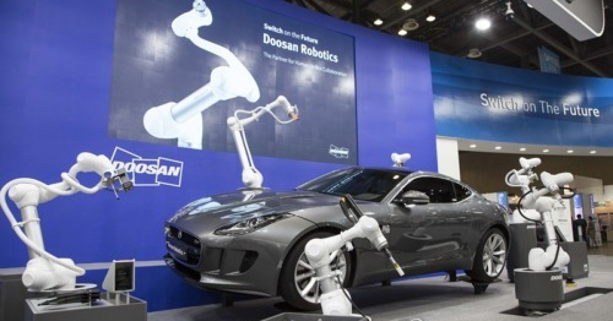 두산로보틱스, 'SIMTOS 2018'서 협동로봇 시연