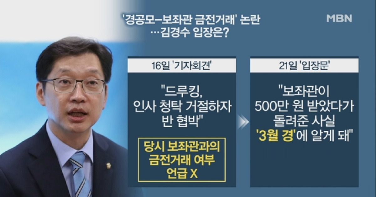 [MBN 뉴스빅5] 경공모-김경수 보좌관 '금전 거래' 논란