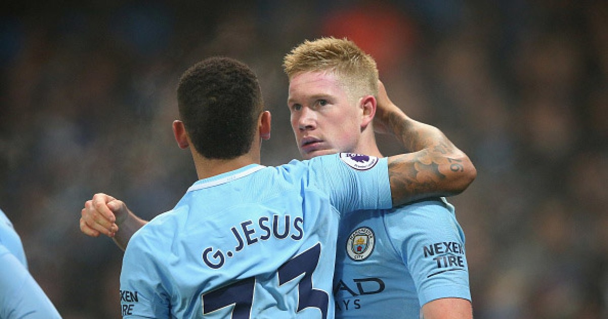 [EPL 37R] 'EPL 기록 도전' 맨시티, 허더즈필드전 선발 공개.. 제주스-더 브라위너 출전