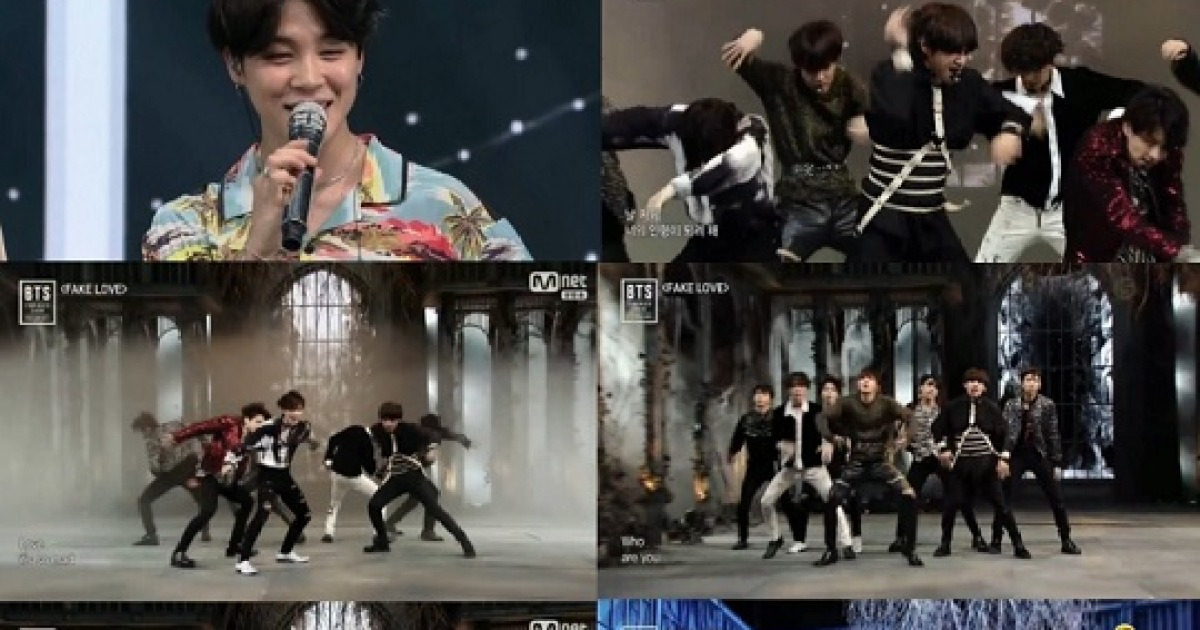 'BTS 컴백쇼', 팬과 소통의 장 마련..신곡 'FAKE LOVE' 무대, 무대 밖 멤버들 모습까지..