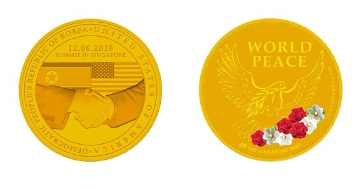 [Photo News] Singapore unveils commemorative coins for NK-US summit