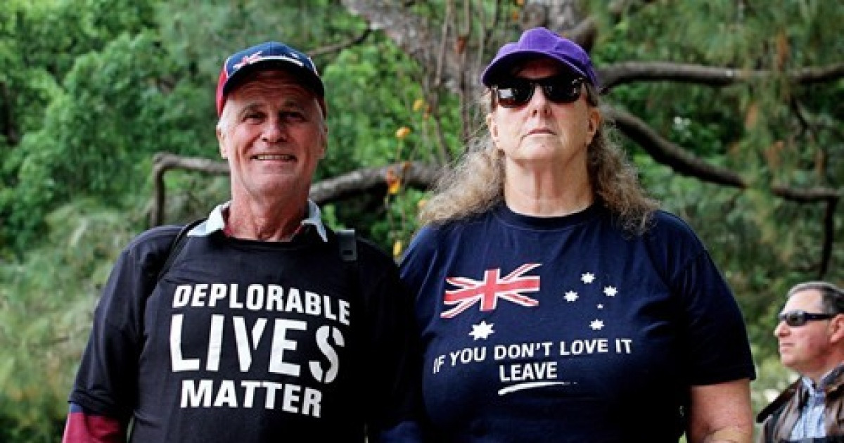 AUSTRALIA PROTEST TRUE BLUE CREW AUSSIE PRIDE MARCH