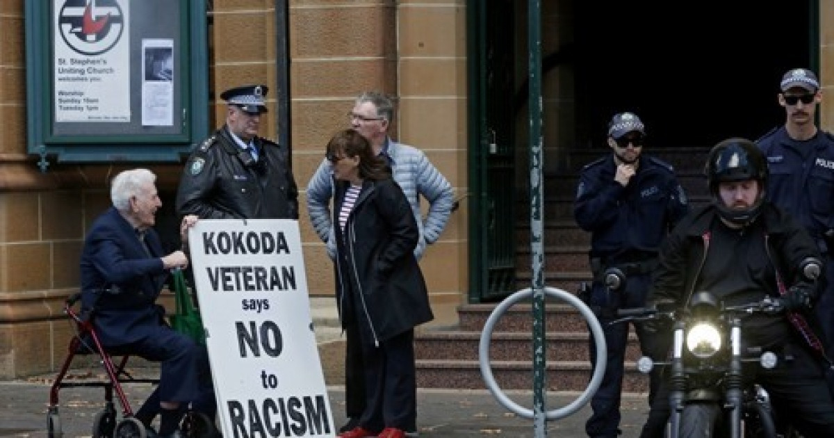 AUSTRALIA PROTEST TRUE BLUE CREW AUSSIE PRIDE MARCH
