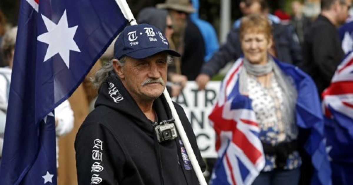 AUSTRALIA PROTEST TRUE BLUE CREW AUSSIE PRIDE MARCH