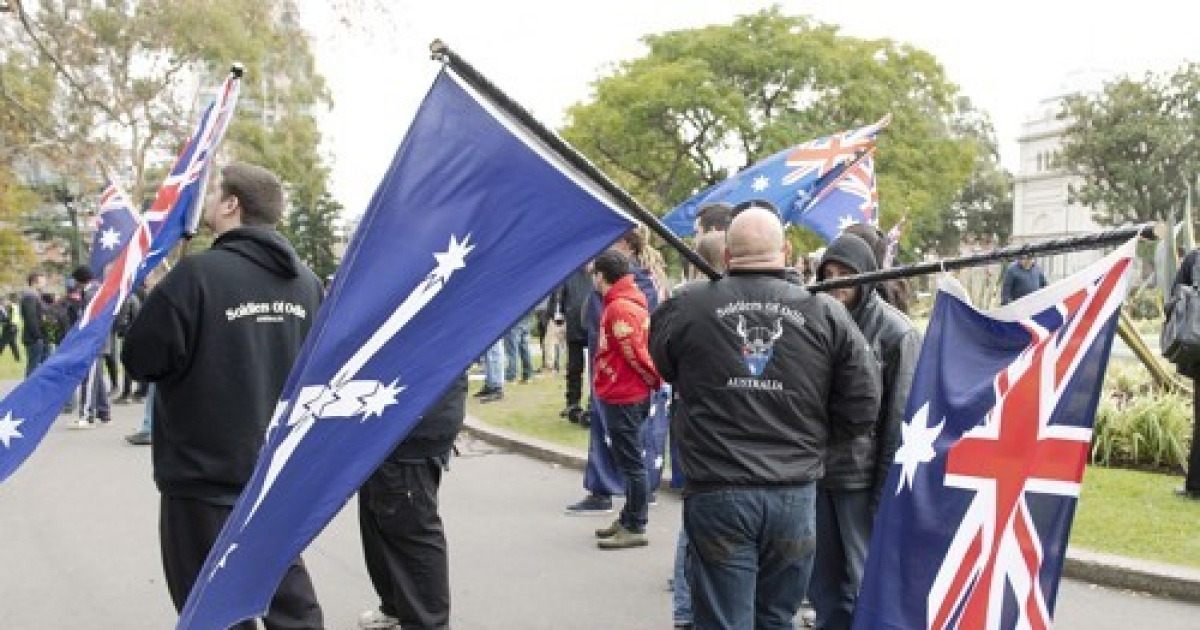 AUSTRALIA PROTEST TRUE BLUE CREW AUSSIE PRIDE MARCH