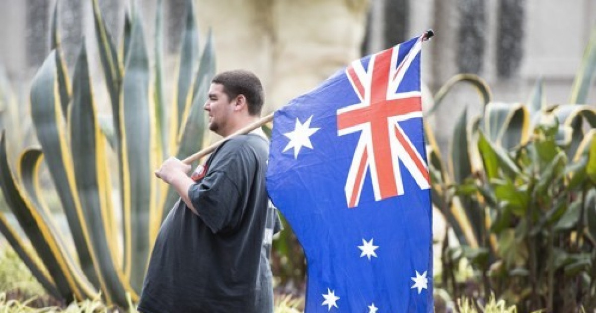 AUSTRALIA PROTEST TRUE BLUE CREW AUSSIE PRIDE MARCH
